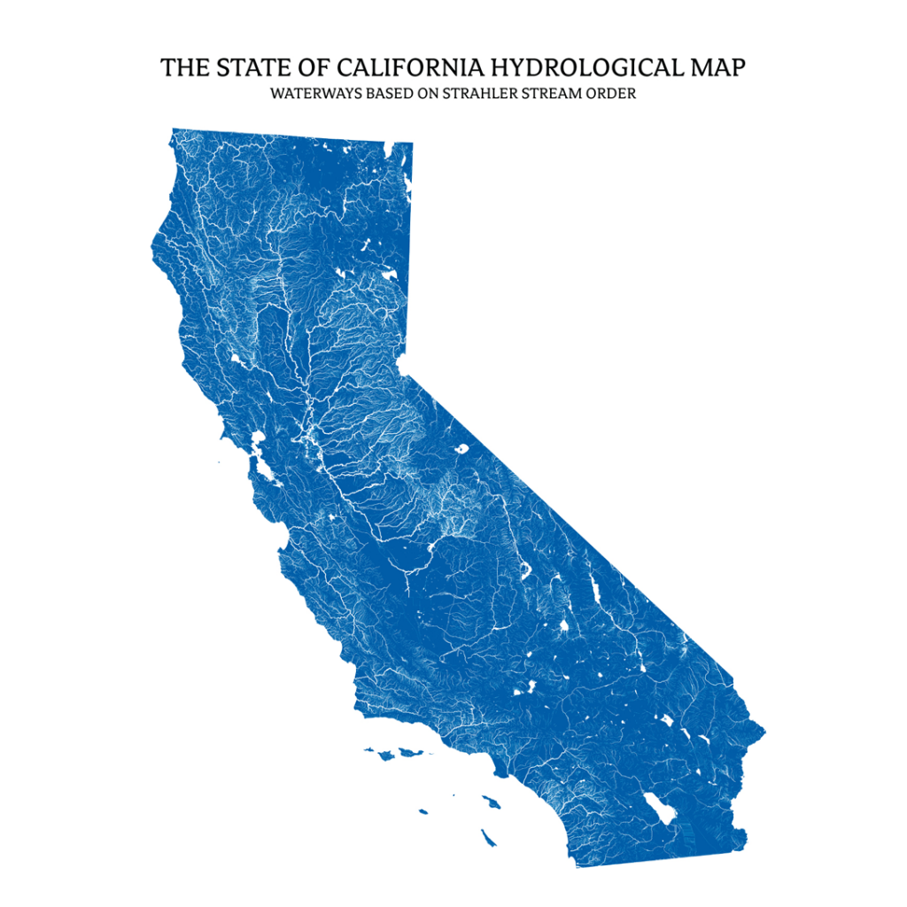 California- Rivers & Lakes Map - US River Maps