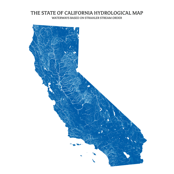 California- Rivers & Lakes Map - US River Maps