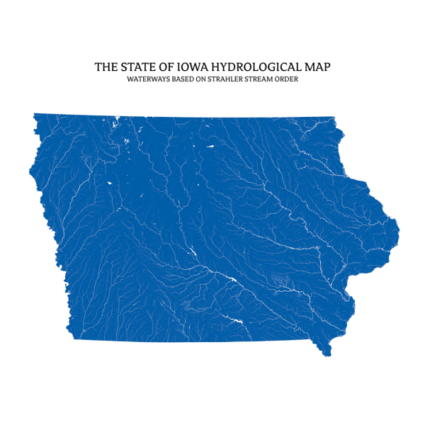 Iowa- Rivers & Lakes Map - US River Maps