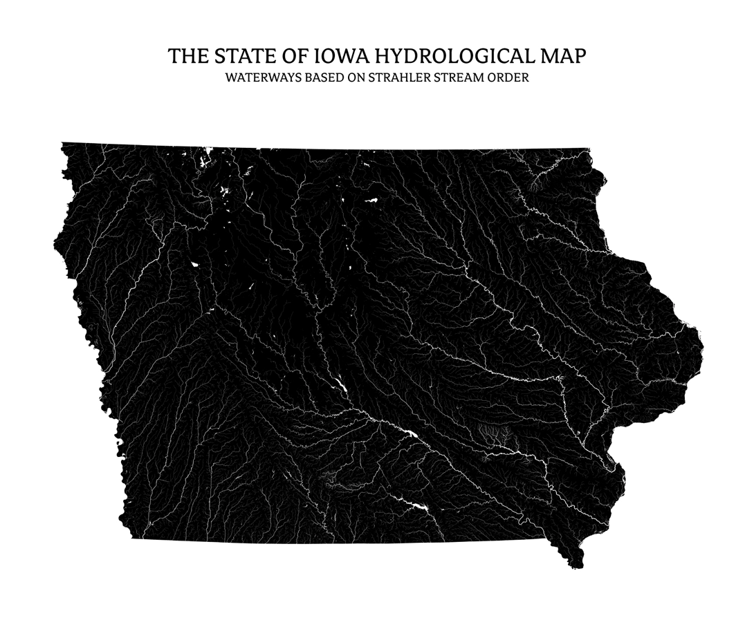 Iowa- Rivers & Lakes Map - US River Maps