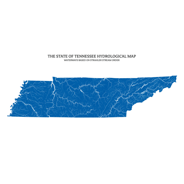 Tennessee- Rivers & Lakes Map - US River Maps