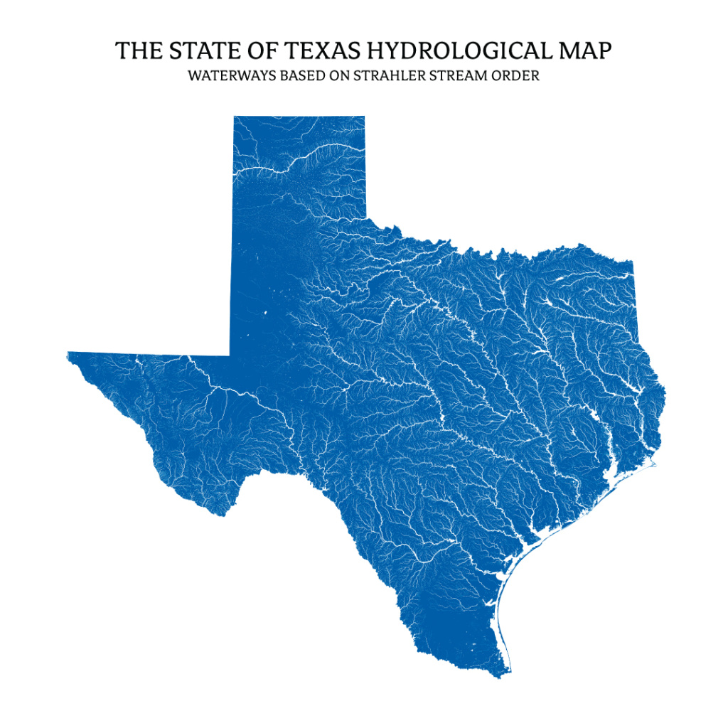 Texas- Rivers & Lakes Map - US River Maps