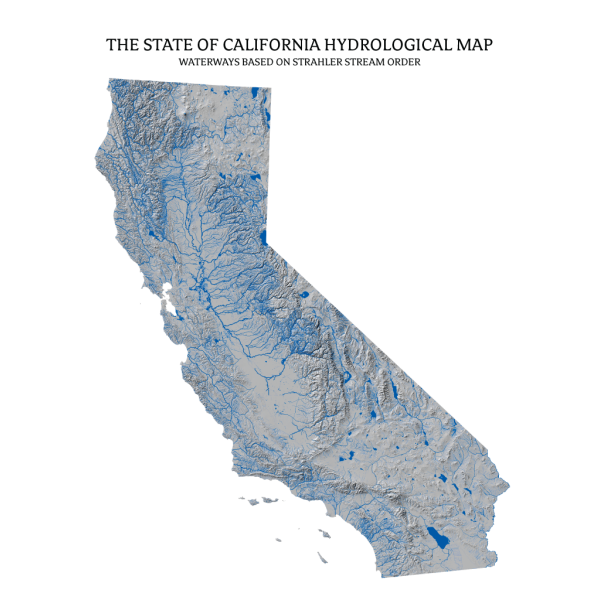 California- Rivers & Lakes Map - US River Maps