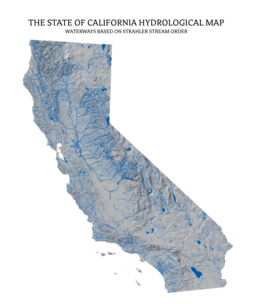 California- Rivers & Lakes Map - US River Maps