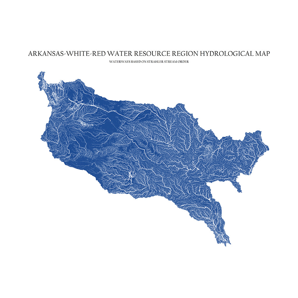 Arkansas-White-Red Watershed Map - US River Maps