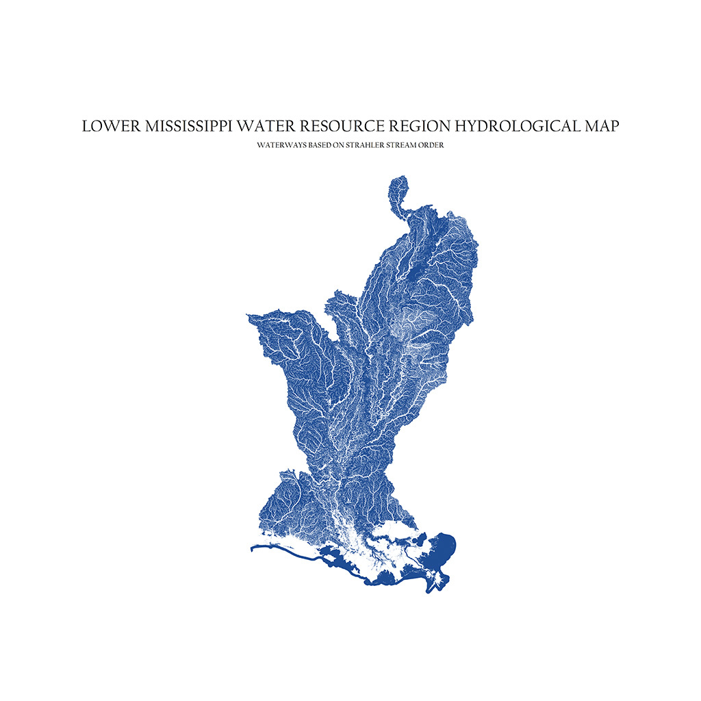 Lower Mississippi Watershed Map - US River Maps