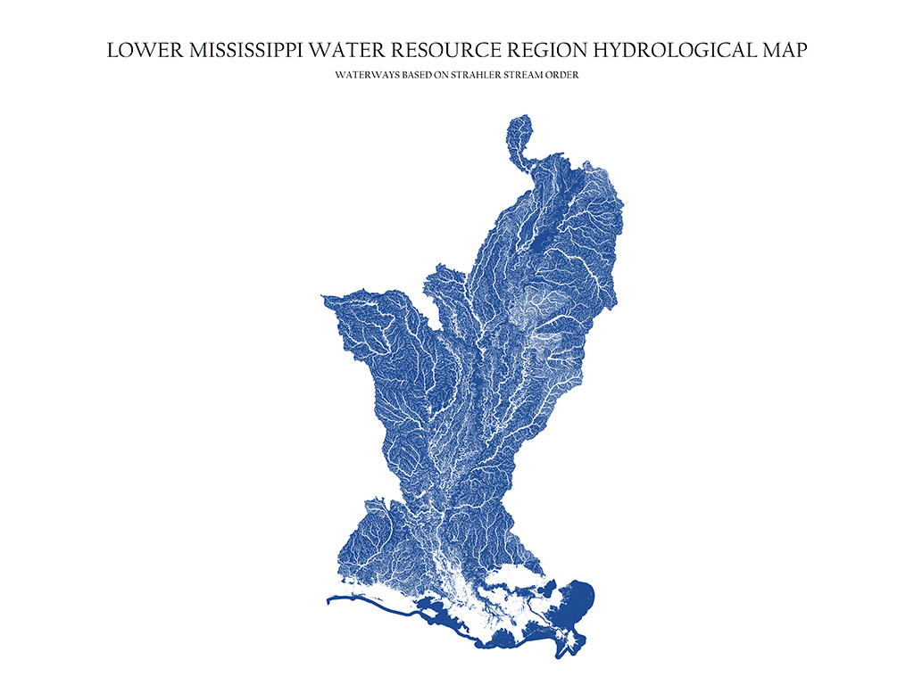 Lower Mississippi Watershed Map - US River Maps
