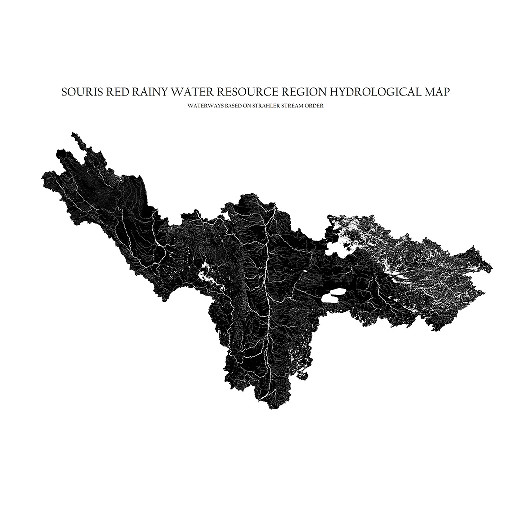 Souris Red Rainy Watershed Map - US River Maps