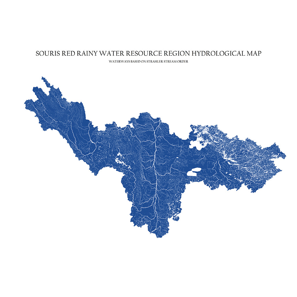 Souris Red Rainy Watershed Map - US River Maps