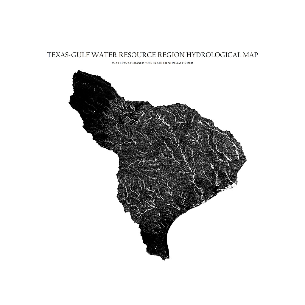 Texas-Gulf Watershed Map - US River Maps