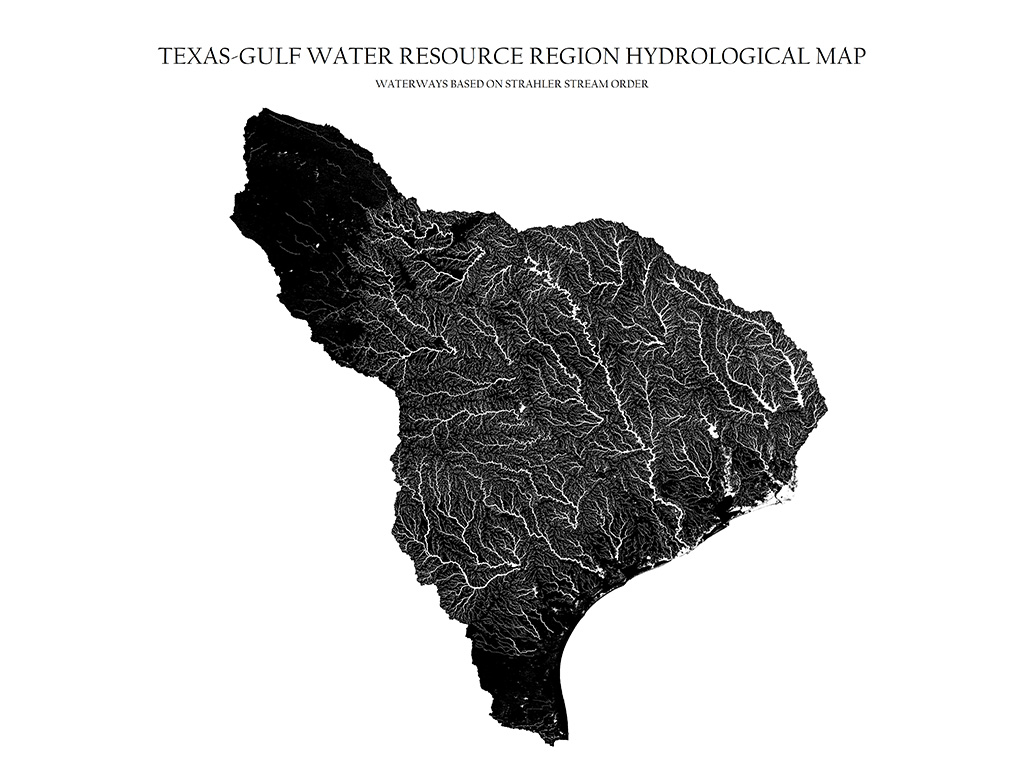 Texas-Gulf Watershed Map - US River Maps
