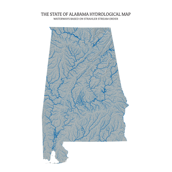 Alabama-Rivers & Lakes - US River Maps
