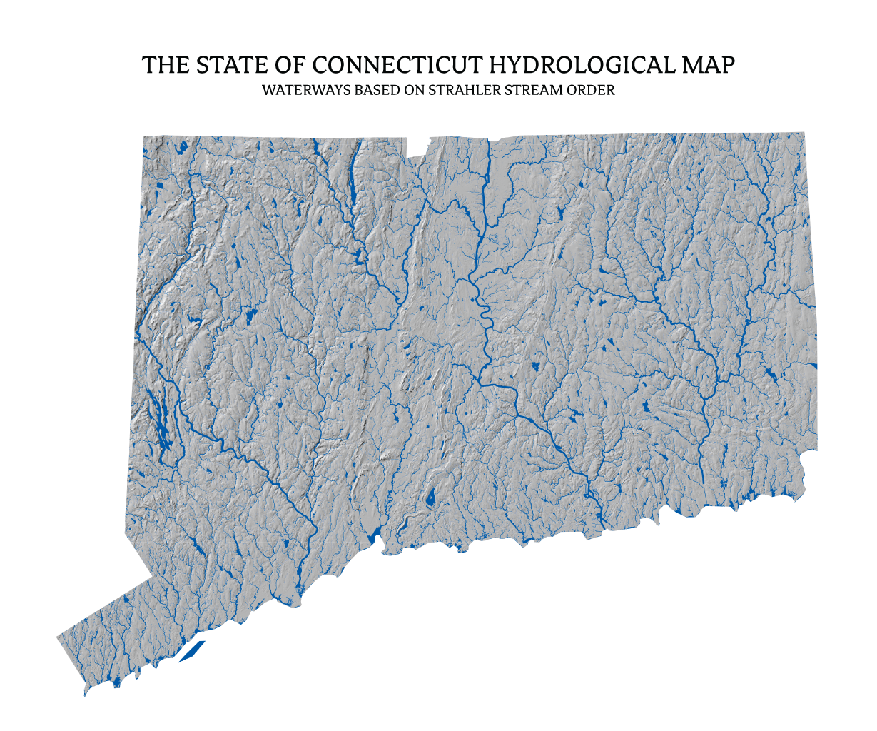 Connecticut- Rivers & Lakes Map - US River Maps