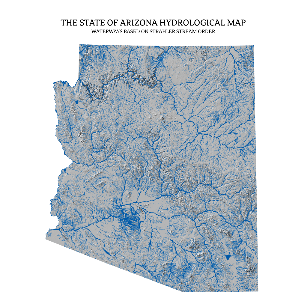 Arizona- Rivers & Lakes Map - US River Maps