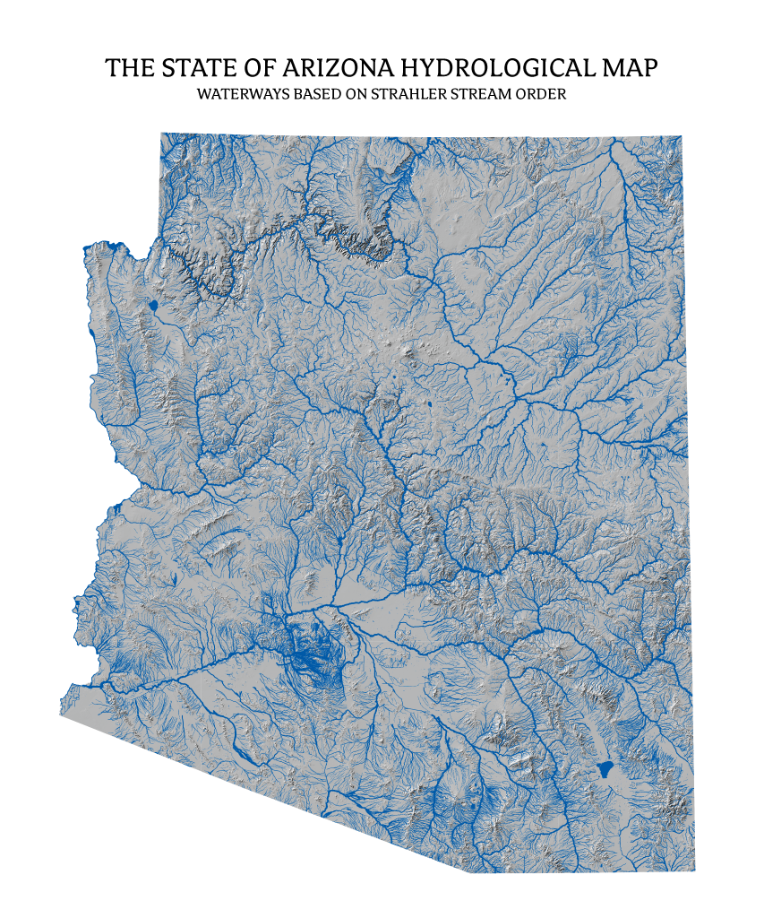 Arizona- Rivers & Lakes Map - US River Maps