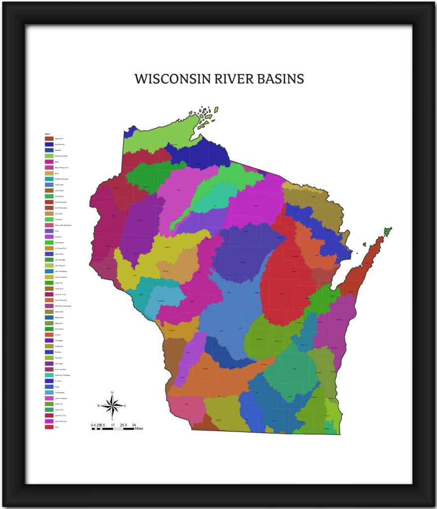 Wisconsin River Basins - US River Maps